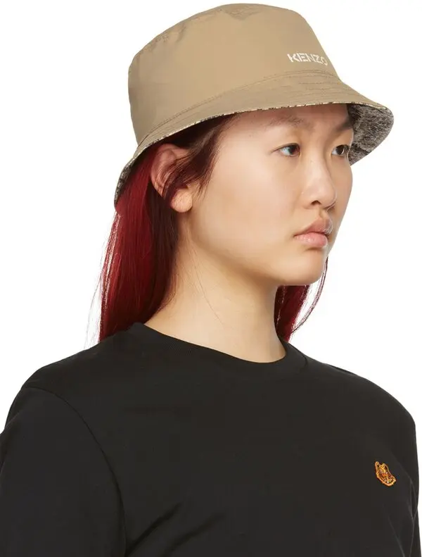 Kenzo Beige Reversible Bucket Hat In 12 Camel - 69% Off | Editorialist